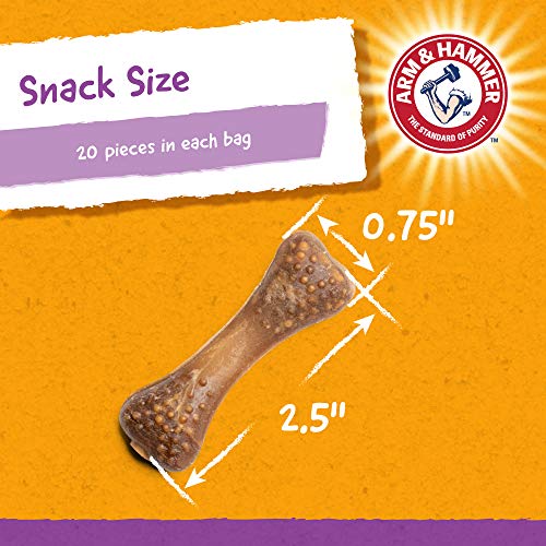 Arm & Hammer For Pets Nubbies Dental Treats for Dogs | Dental Chews Fight Bad Breath, Plaque & Tartar without Brushing | Baking Soda Enhanced Chicken Flavor Dog Treats, 20 Pcs (Packaging may vary)