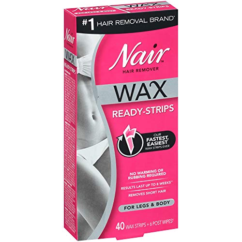 Nair Hair Remover Wax Ready- Strips for Legs & Body, 40 CT Set of 3