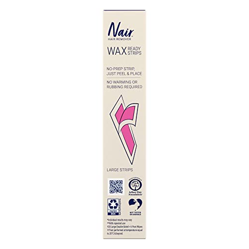 Nair Hair Remover Wax Ready- Strips for Legs & Body, 40 CT Set of 3