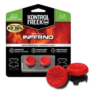 kontrolfreek fps freek inferno for xbox one and xbox series x controller | performance thumbsticks | 2 high-rise concave | red