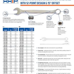 HHIP 7023-1005 Combination Wrench, 1/2"