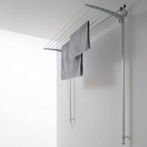 foxydry Wall Mounted Clothes Drying Rack, Pulley Clothes Airer Wall, Vertical Drop Down Laundry Drying Rack (80)