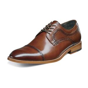 stacy adams men's dickinson cap toe oxford, cognac, 11