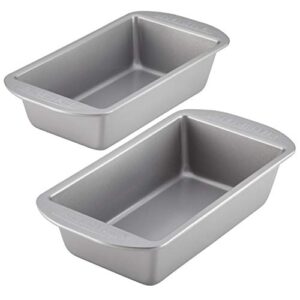 farberware bakeware meatloaf/nonstick baking loaf pan set, two 9-inch x 5-inch, gray