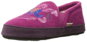 acorn unisex-kid's colby gore moc slipper, magenta elephant, 12-13 little kid