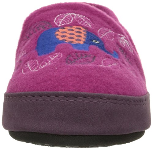 Acorn Unisex-Kid's Colby Gore Moc Slipper, Magenta Elephant, 12-13 Little Kid