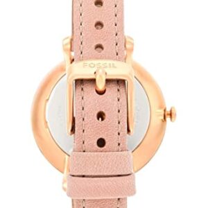 Fossil Women's Jacqueline Quartz Stainless Steel and Leather Watch, Color: Rose Gold, Blush Pink (Model: ES3988)