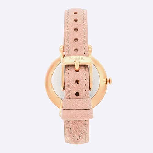 Fossil Women's Jacqueline Quartz Stainless Steel and Leather Watch, Color: Rose Gold, Blush Pink (Model: ES3988)