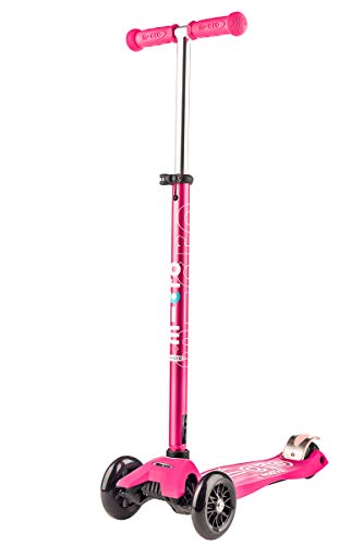 Micro Kickboard - Maxi Deluxe 3-Wheeled, Lean-to-Steer, Swiss-Designed Micro Scooter for Kids, Ages 5-12 (Pink)