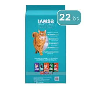 IAMS PROACTIVE HEALTH Adult Indoor Weight Control & Hairball Care Dry Cat Food with Chicken & Turkey Cat Kibble, 22 lb. Bag