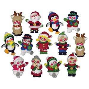 design works crafts christmas friends felt ornament kit, multi