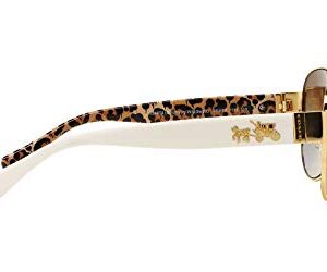 Coach L138 HC7059 Sunglasses 9249T5-58 - Gold/Ivory Wild Beast Frame, Brown HC7059-9249T5-58