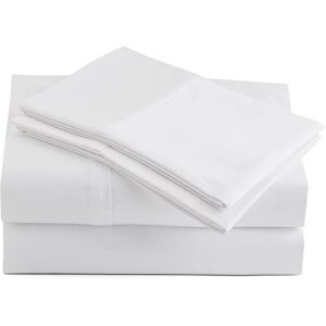 peru pima 415 thread count percale sheets - 100% peruvian pima cotton - hotel luxury quality, extra soft and cooling sheets - white solid color - full size - 4 piece bed sheet set