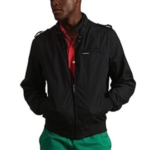 Members Only Men's Classic Iconic Racer, Slim Fit Jacket (Black, XL)