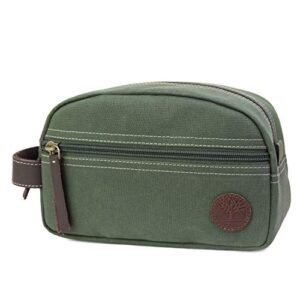 Timberland Men's Toiletry Bag Canvas Travel Kit Organizer, Olive, One Size