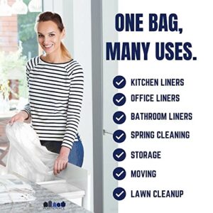 Plasticplace 13 Gallon Trash Bags │ 1.2 Mil │ White Extra-Large Drawstring Garbage Can Liners │ 24" x 31" (50 Case)