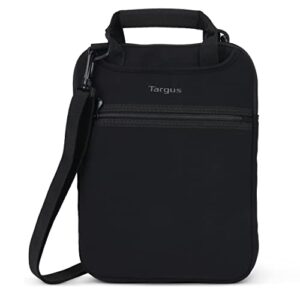 targus vertical slipcase messenger bag travel laptop bag with hideaway handles, cross shoulder strap, protective padding for 14-inch laptop, black (tss913)