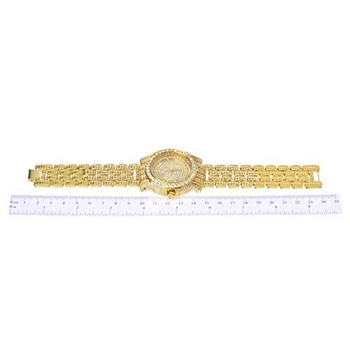 Techno Pave Iced Out Watch - Gold