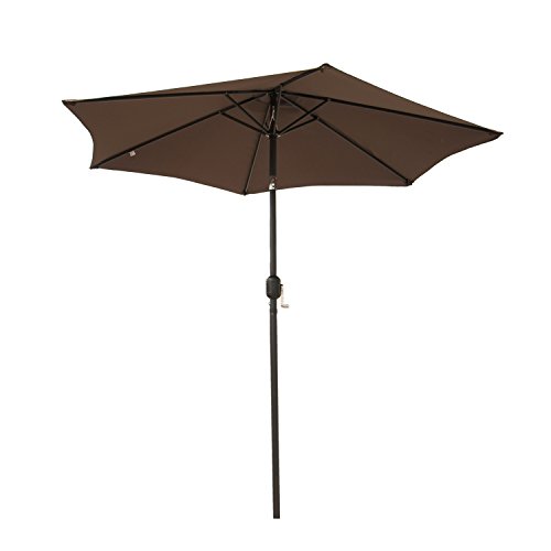 Silverylake 8ft Outdoor Patio Umbrella, UV Protection and Water Proof Umbrella for Backyard, Poolside, Deck and Garden Brown