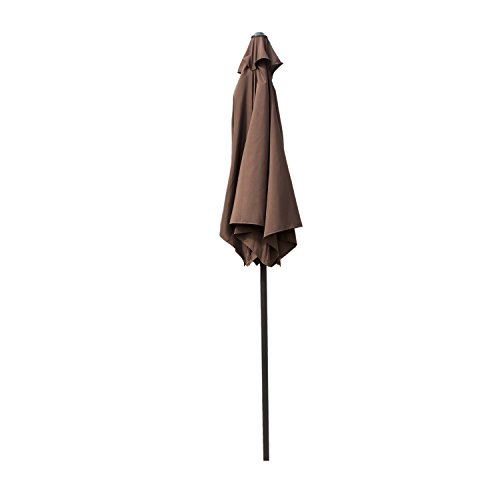 Silverylake 8ft Outdoor Patio Umbrella, UV Protection and Water Proof Umbrella for Backyard, Poolside, Deck and Garden Brown