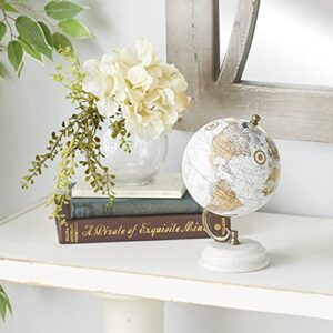 Deco 79 Marble Globe, 5" x 5" x 8", White