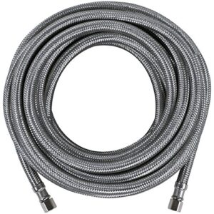 certified appliance accessories ice maker water line, 25 feet, pvc core with premium braided stainless steel