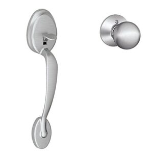 schlage scht9|#schlage fe285 ply 626 orb plymouth trim lower half front entry handleset with orbit knob, satin chrome