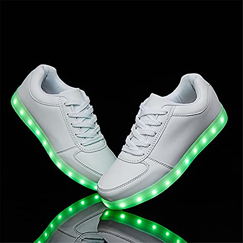 SANYES USB Charging Light Up Shoes Sports LED Shoes Dancing Sneakers SYDB551-White-38