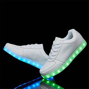 SANYES USB Charging Light Up Shoes Sports LED Shoes Dancing Sneakers SYDB551-White-38