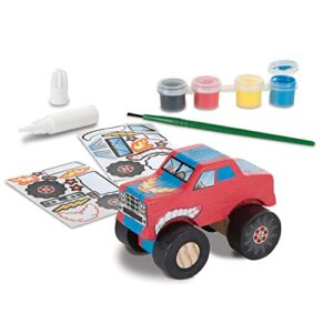 Melissa & Doug Decorate-Your-Own Wooden Craft Kits Set - Race Car and Monster Truck