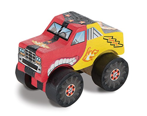 Melissa & Doug Decorate-Your-Own Wooden Craft Kits Set - Race Car and Monster Truck