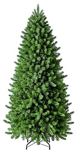 Evergreen Classics 6.5 ft Pre-Lit Vermont Spruce Quick Set Artificial Christmas Tree, Remote-Controlled Color-Changing LED Lights