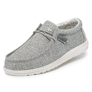 hey dude men's wally linen iron size 9 | men’s shoes | men’s lace up loafers | comfortable & light-weight