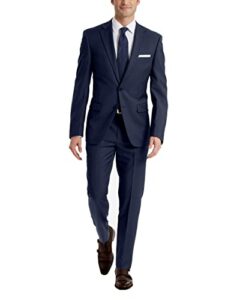 calvin klein men's slim fit suit separates, solid medium blue, 34w x 30l