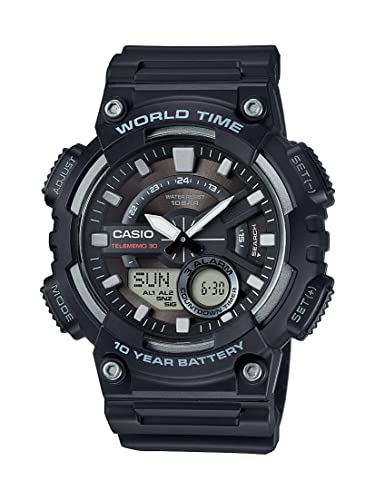 Casio Men's AEQ110W-1AV Analog and Digital Quartz Black Watch