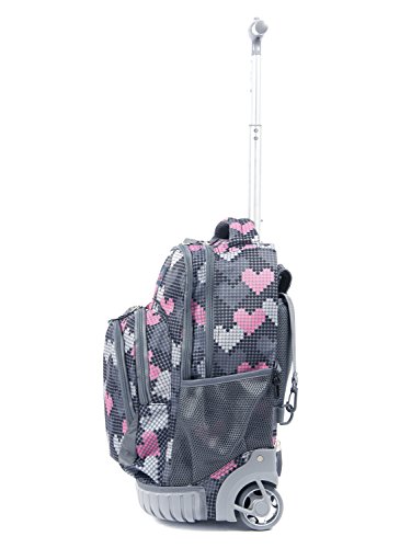 Tilami Kids Rolling Backpack 18 inch Boys and Girls Laptop Backpack, Falling Love