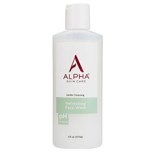 alpha skin care refreshing face wash | anti-aging formula | citric alpha hydroxy acid (aha) | gently cleanses, purifies, tones & restores ideal ph | for all skin types | 6 fl oz