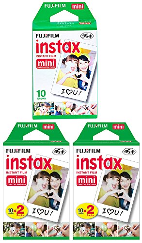 Fujifilm INSTAX Mini Instant Film 5 Pack 50 Sheets (White) for Fujifilm Mini 8 and Mini 9 Cameras