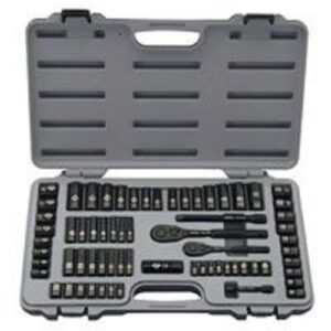 new stanley 92-824 69 piece black chrome deluxe socket tool set kit with case