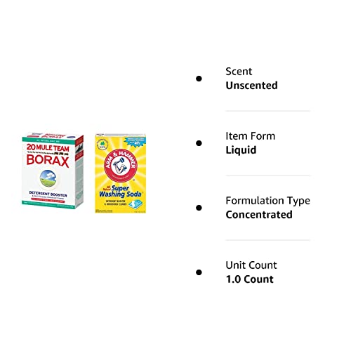 Mule Team Liquid Borax and Arm & Hammer Super Washing Soda, Variety Pack, Unscented 