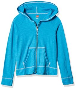 hanes girls’ zip-up hoodie, girls' full zip sweatshirt, hooded sweatshirts for girls, girls’ cotton hoodies