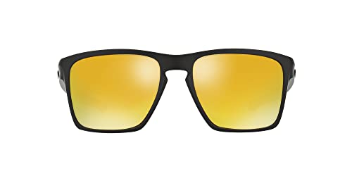 Oakley Men's OO9341 Sliver XL Rectangular Sunglasses, Matte Black/24K Iridium, 57 mm