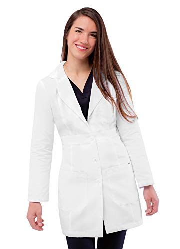 Adar Universal Lab Coats for Women - Belted 33" Lab Coat - 2817 - White - L