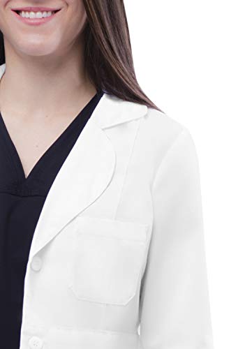 Adar Universal Lab Coats for Women - Belted 33" Lab Coat - 2817 - White - L