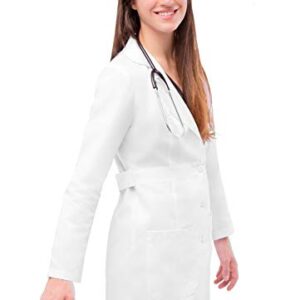 Adar Universal Lab Coats for Women - Belted 33" Lab Coat - 2817 - White - L