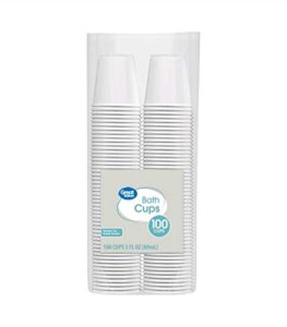 bath great value 3 oz white plastic cups, 100 ct