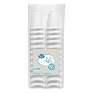 Bath Great Value 3 Oz White Plastic Cups, 100 Ct