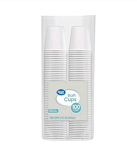 Bath Great Value 3 Oz White Plastic Cups, 100 Ct