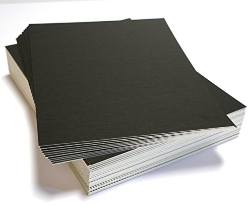 topseller100, Pack of 50 sheets 8x10 UNCUT matboard/mat boards (Black)