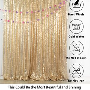 ShiDianYi 8ft X 8ft,Light Gold Sequin Backdrops, Light Gold Sequin Photo Booth Backdrop, Party Backdrops,Wedding Backdrops, Sparkling Photography Prop